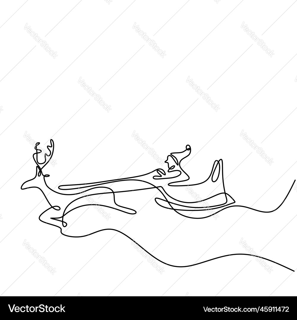 Christmas season continuous one line drawing Vector Image