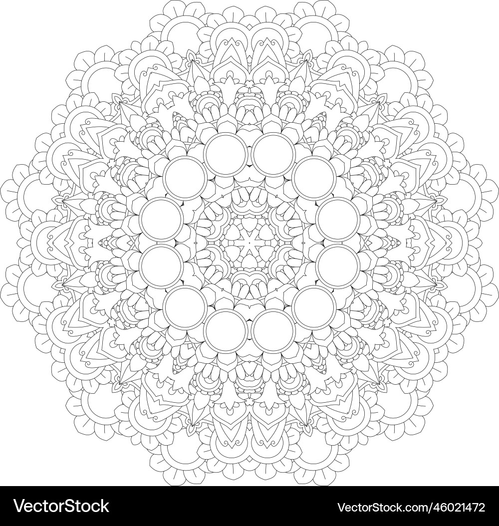 Coloring book page mandala pattern mandala Vector Image