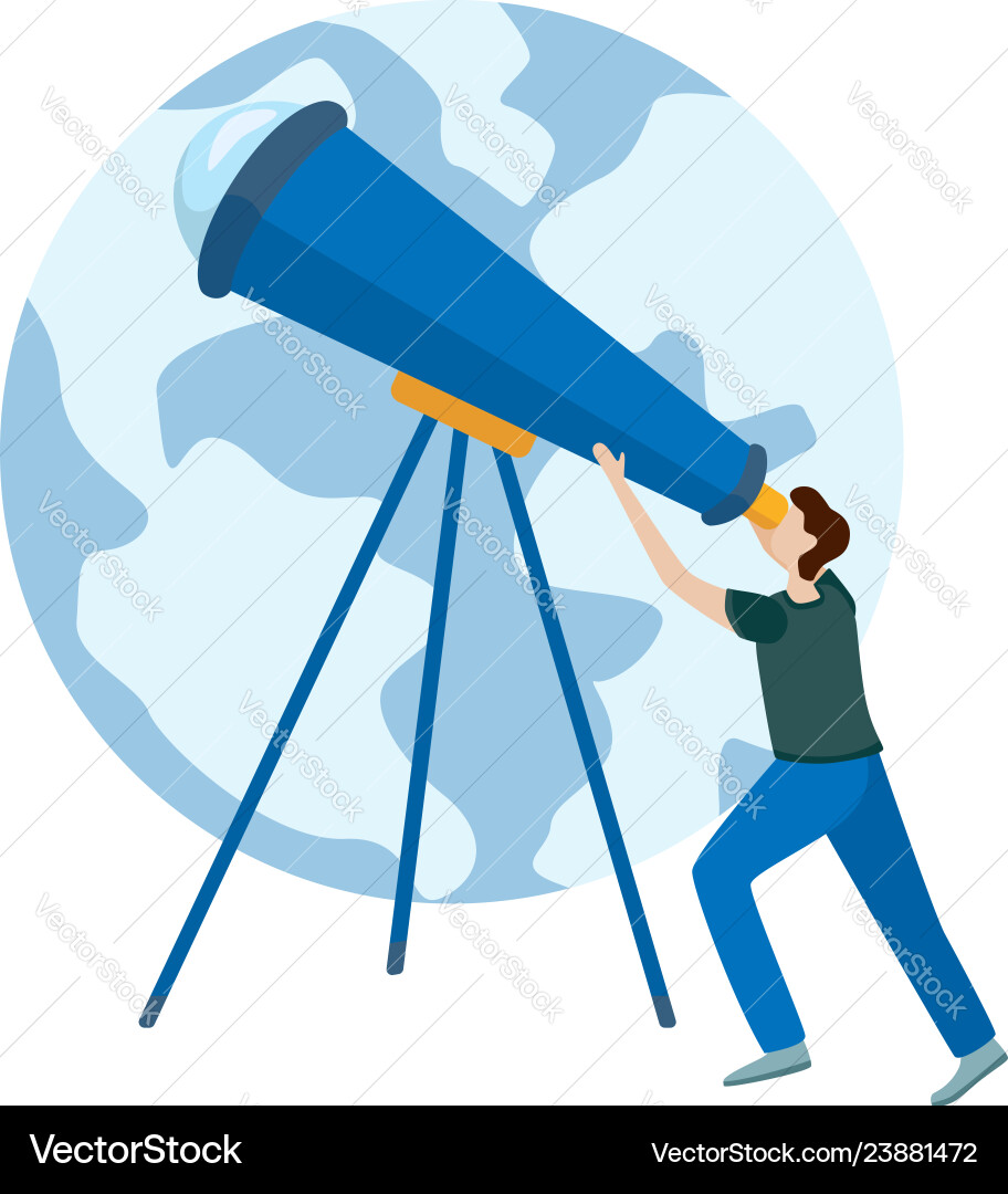 Concepts for website and applications astronomer Vector Image