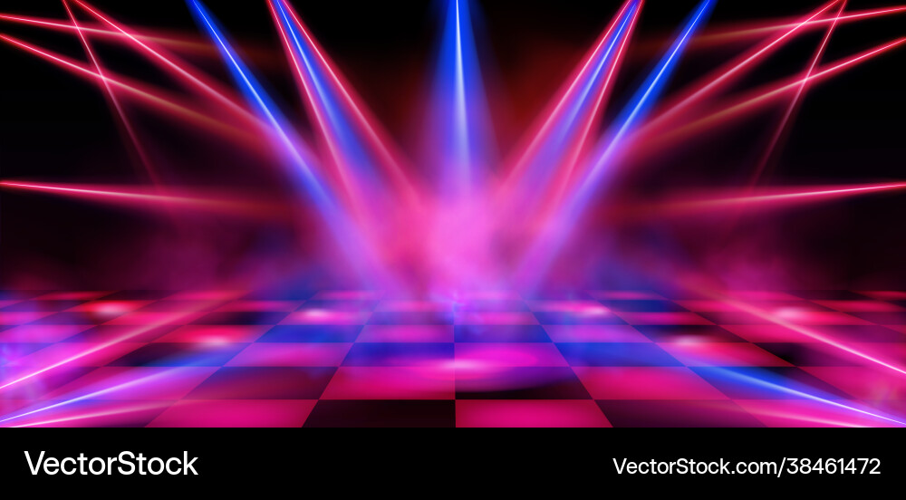 Dance floor empty night club stage disco area Vector Image