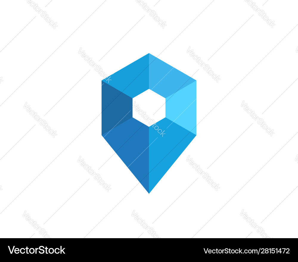 Geotag with shield or location pin logo icon Vector Image