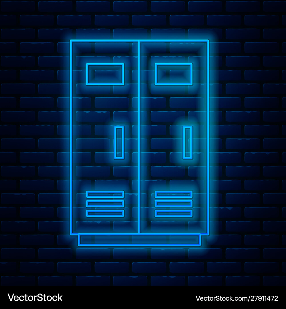 Glowing neon line locker or changing room Vector Image