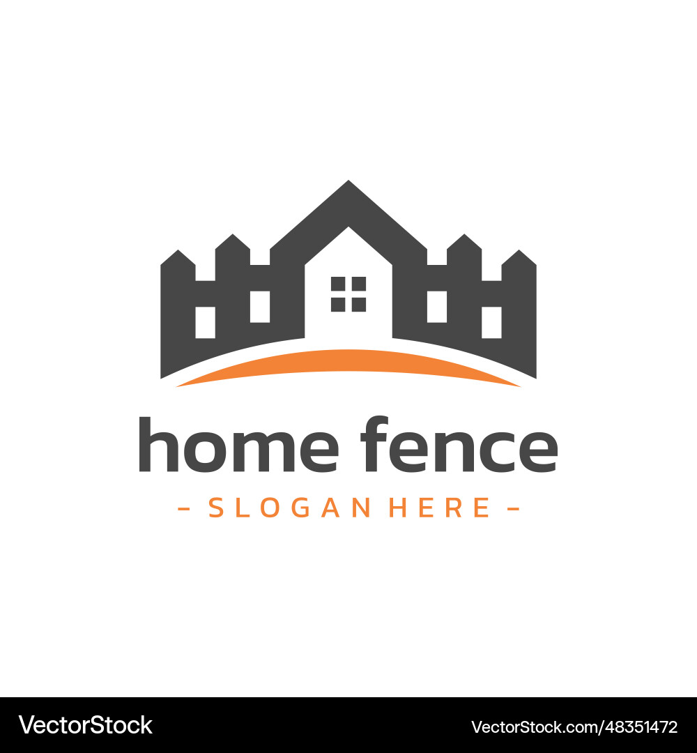 House fence logo design Royalty Free Vector Image