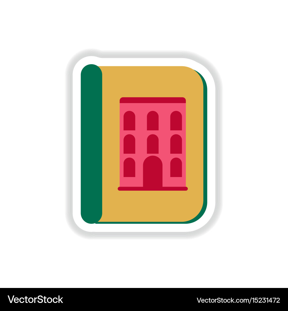 In paper sticker style book Royalty Free Vector Image