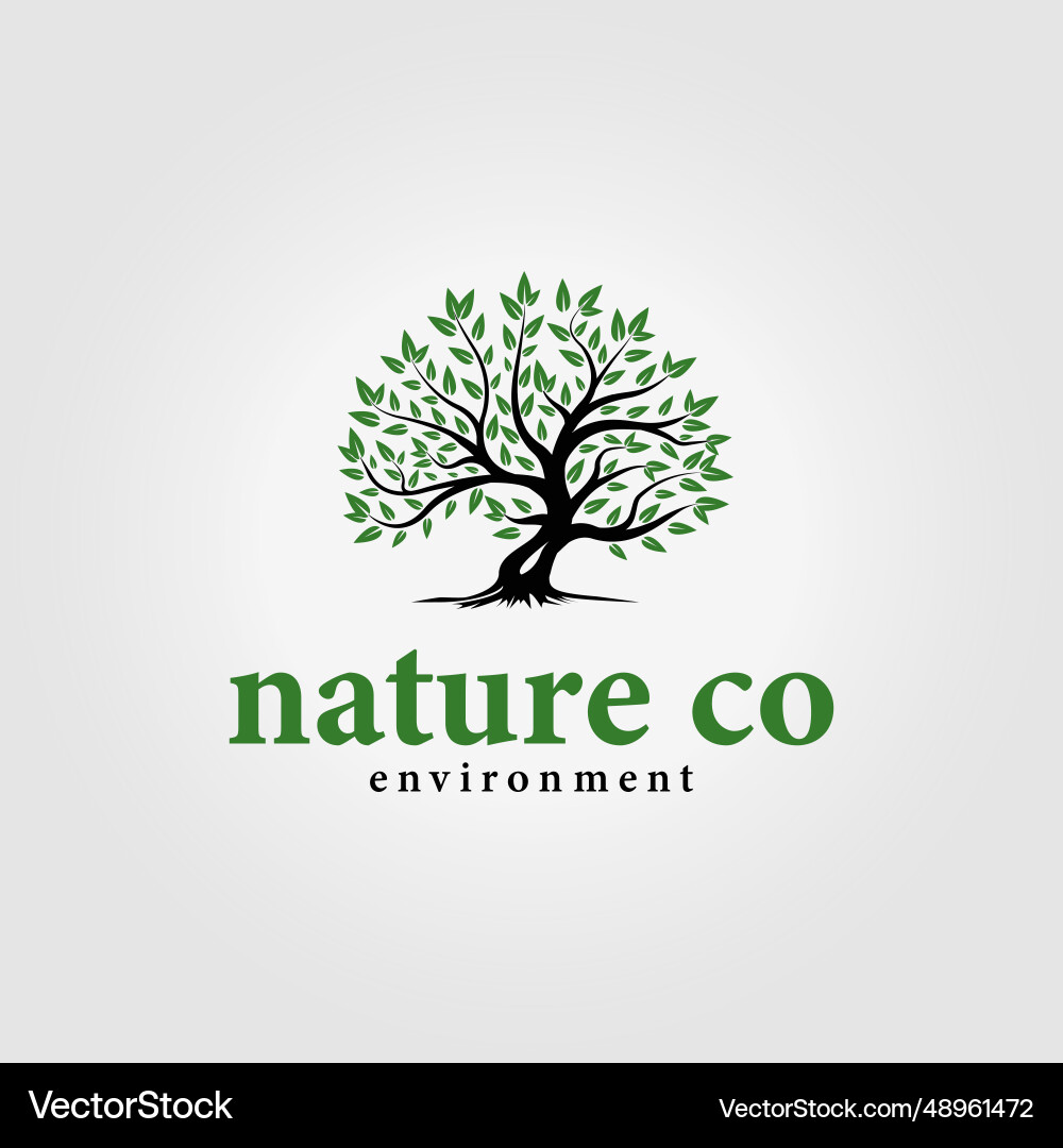 Simple vintage nature tree logo icon design earth Vector Image
