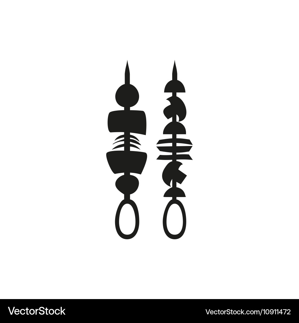 Skewer for grilled simple black icon on white Vector Image