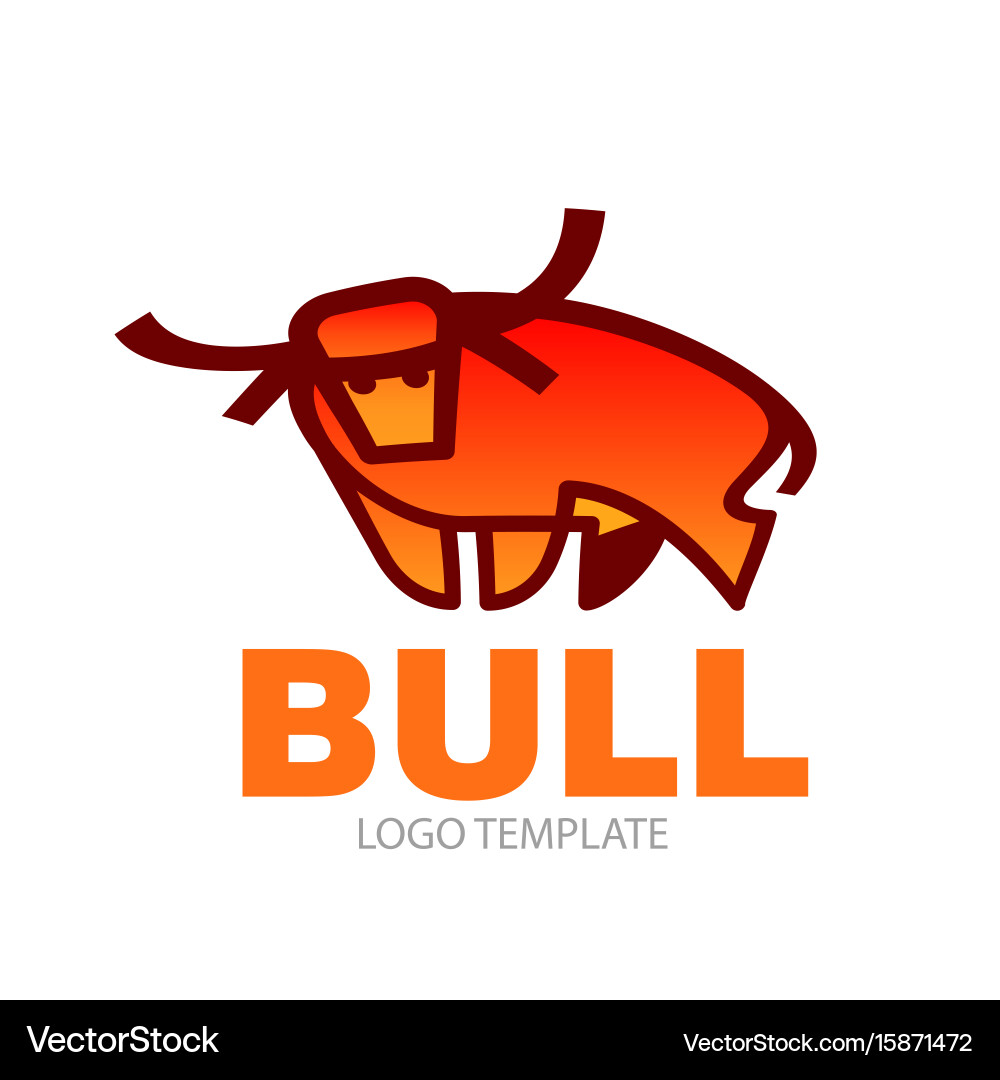 Stylized drawing of stand bull Royalty Free Vector Image