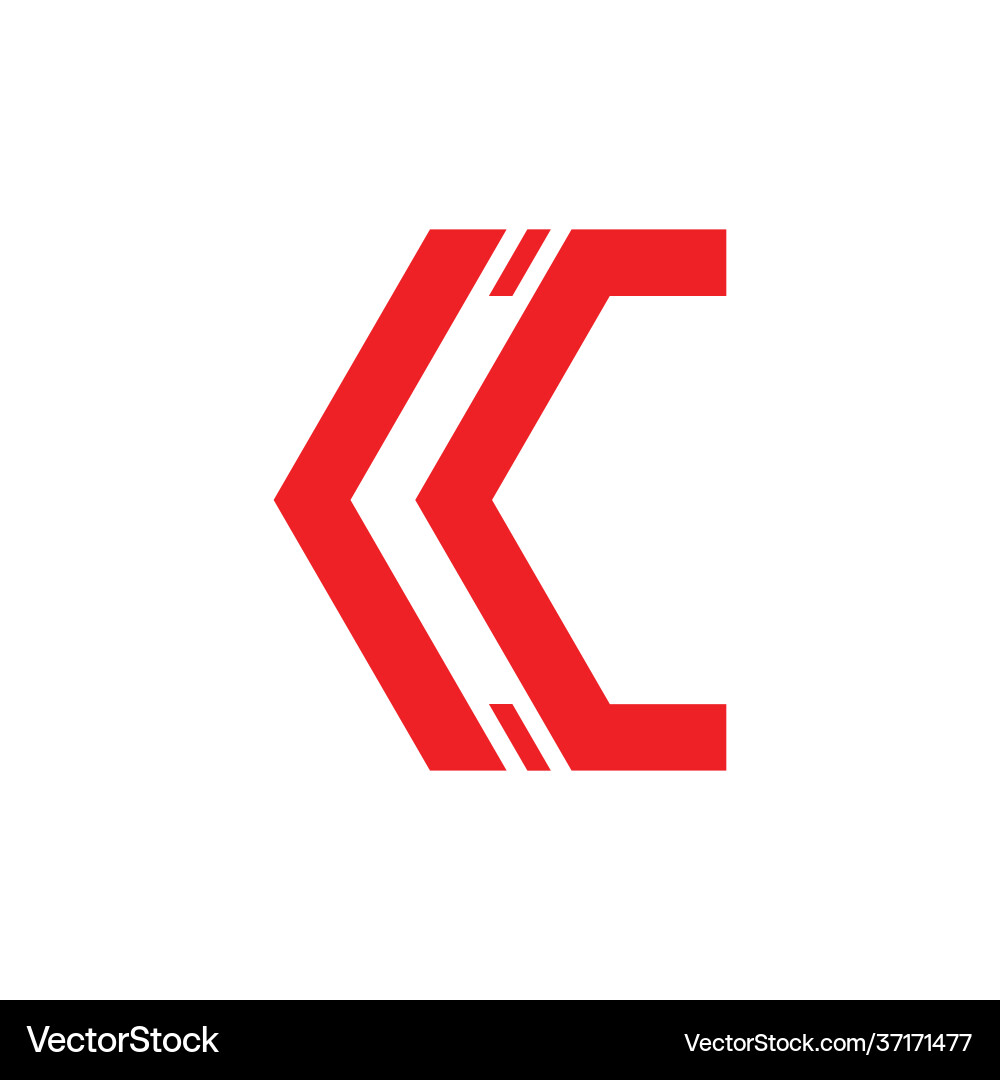 Abstract letter kc square geometric logo Vector Image