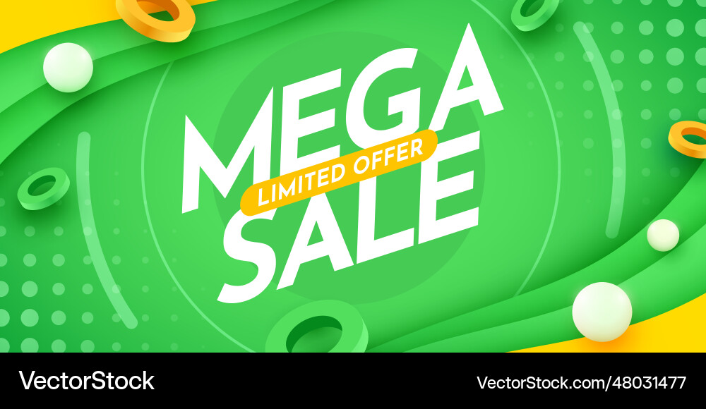 Abstract mega sale banner or poster design Vector Image