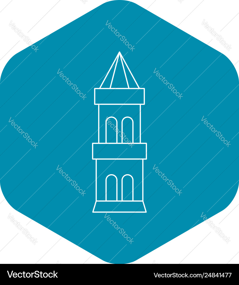 Battle tower guarding fortress icon Royalty Free Vector