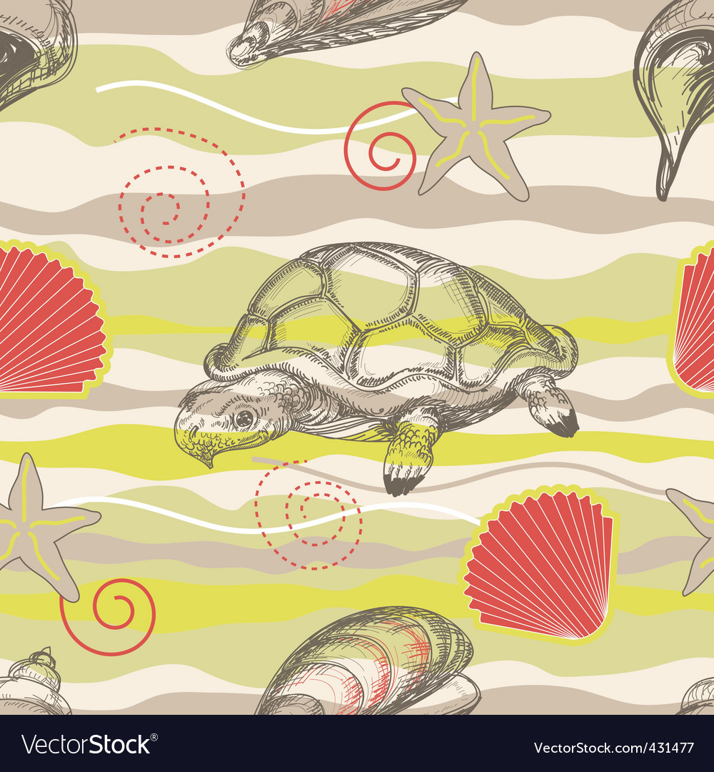 Beach seamless pattern Royalty Free Vector Image