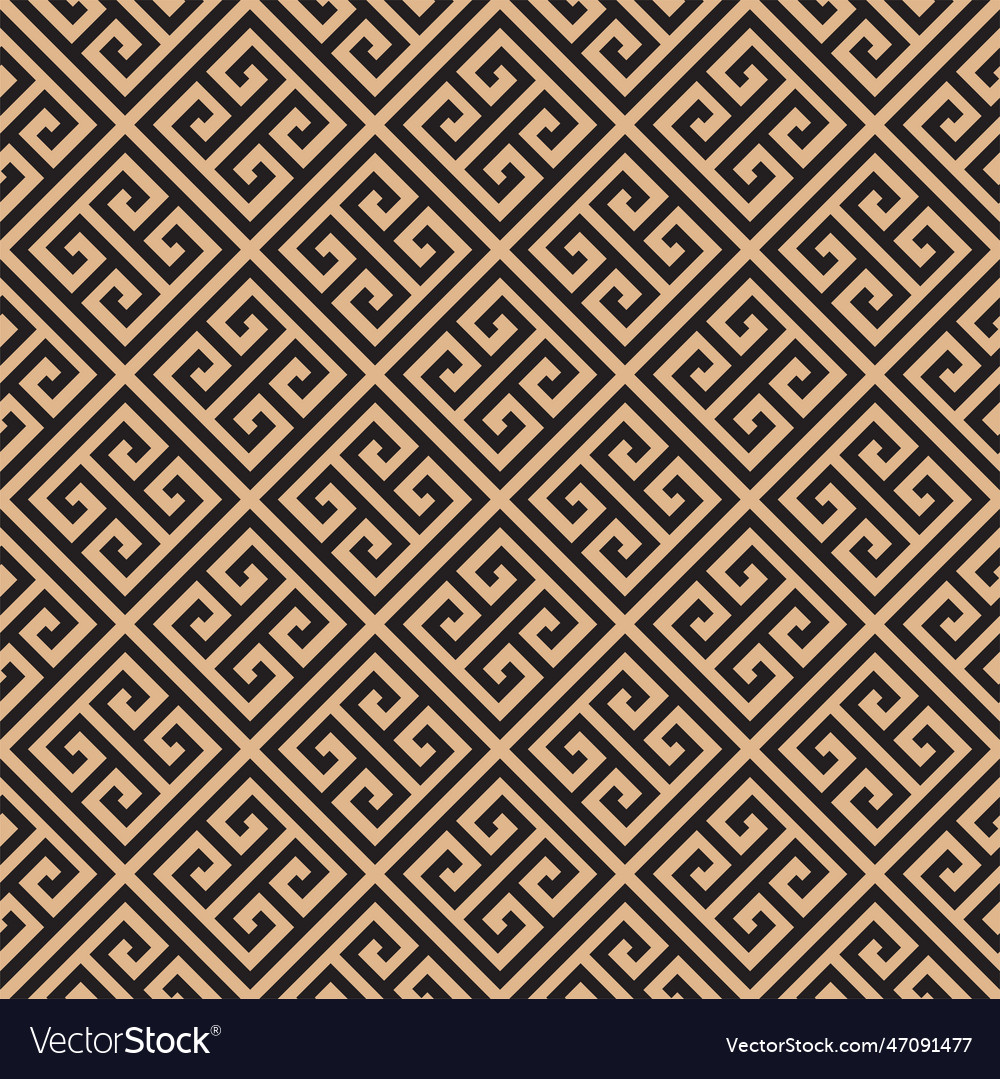 Beige meander pattern Royalty Free Vector Image