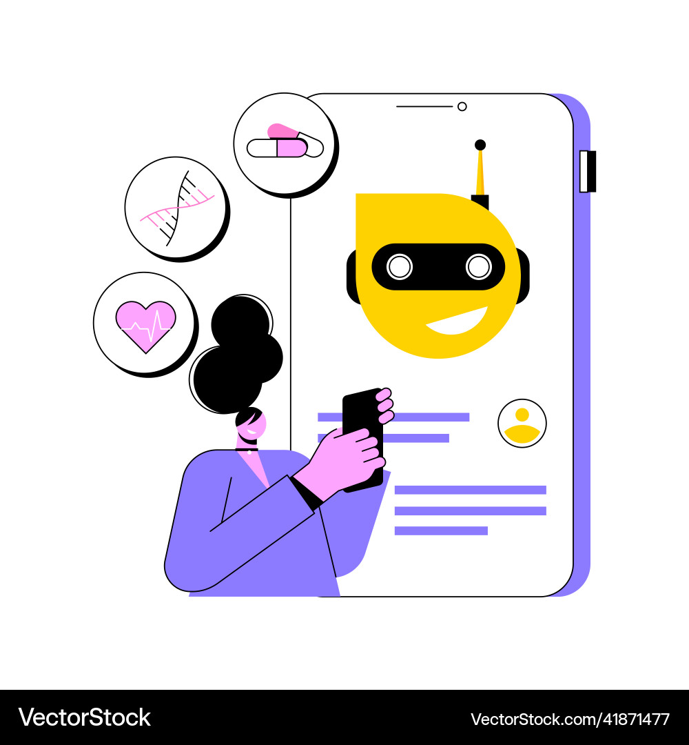 Chatbot in healthcare abstract concept Royalty Free Vector