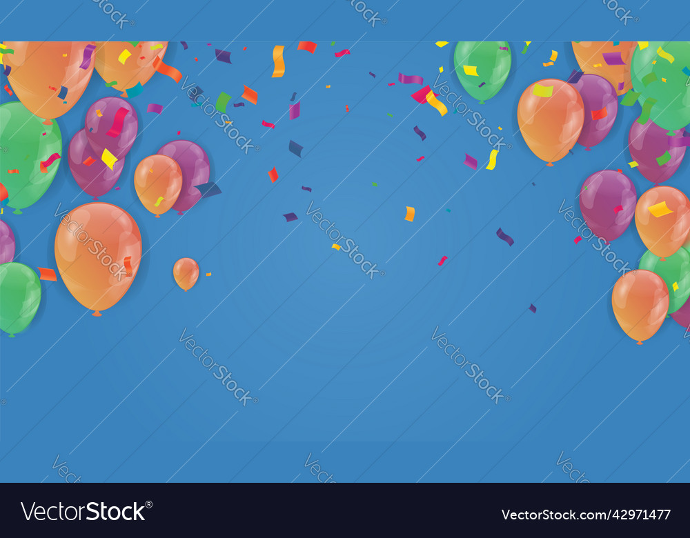 Color balloons confetti and with space for text Vector Image
