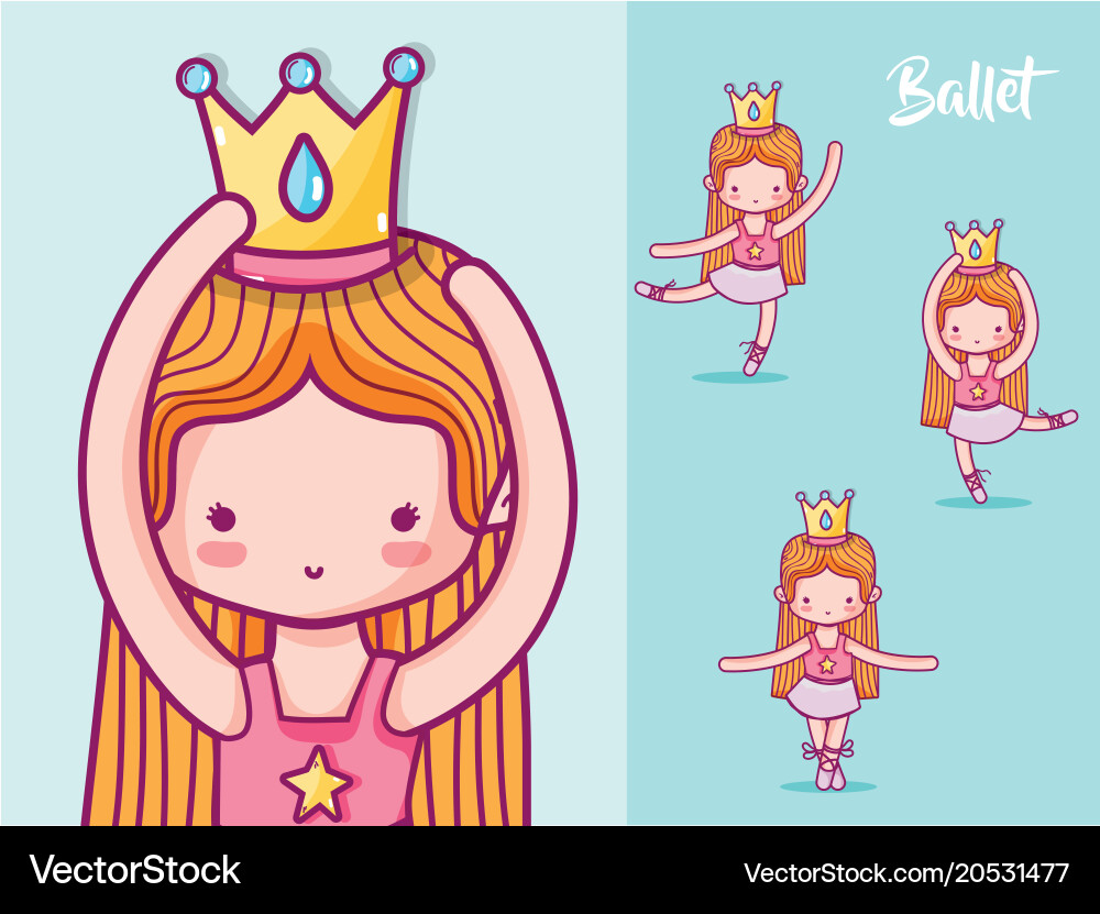 Cute girl ballet dancers Royalty Free Vector Image