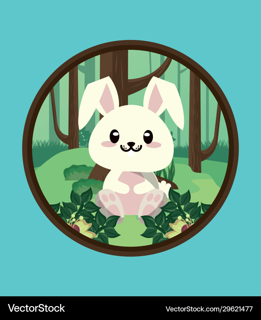 Cute rabbit farm animal character Royalty Free Vector Image
