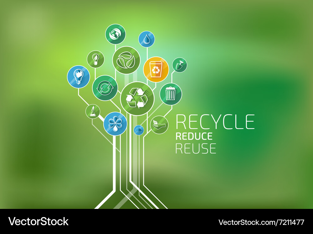 Ecology infographic recycle reduce reuse Vector Image