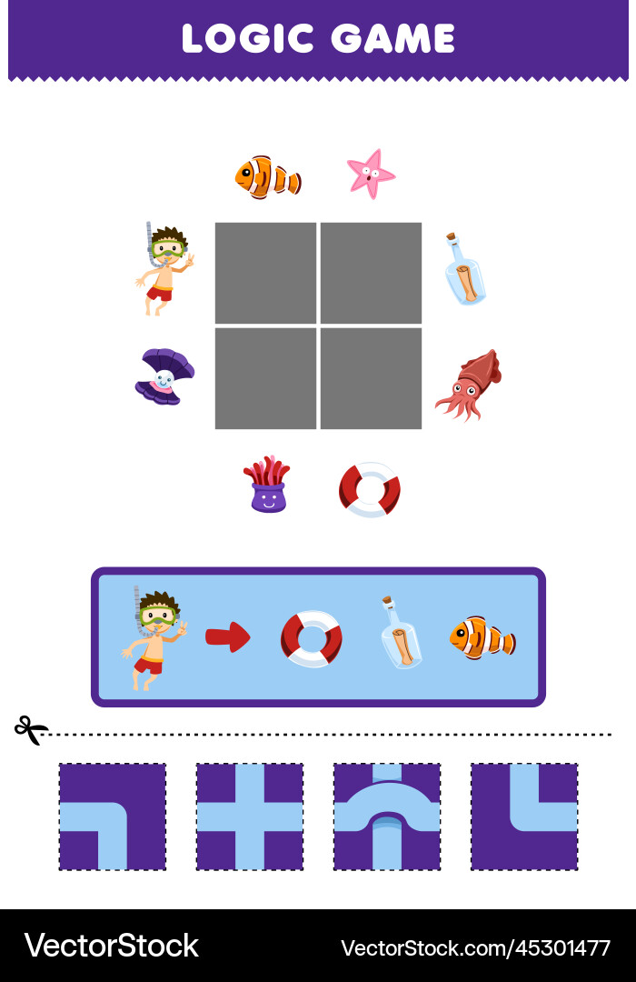 Education game for children logic puzzle build Vector Image