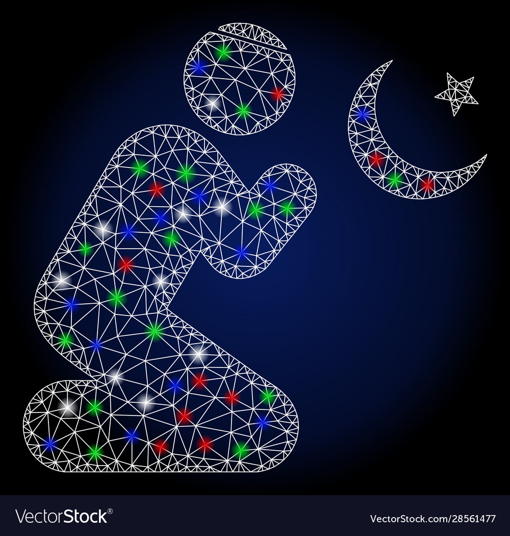 Flare mesh carcass praying muslim with spots Vector Image Flare mesh carcass praying muslim with spots Vector Image
