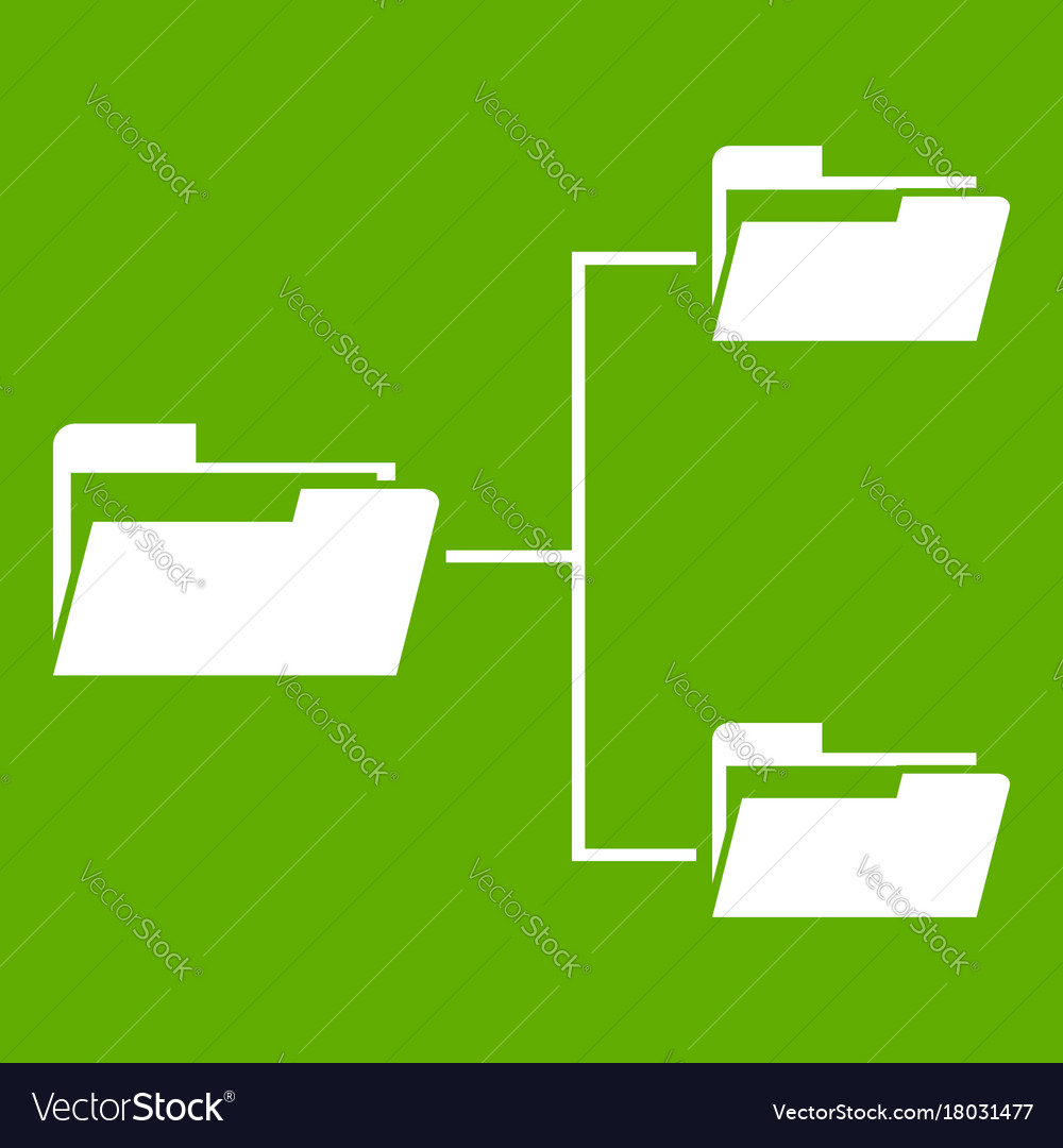 Folders structure icon green Royalty Free Vector Image