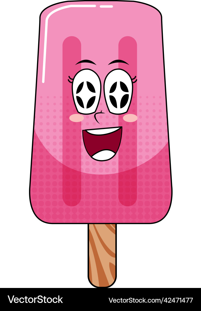 Ice cream cartoon character on white background Vector Image