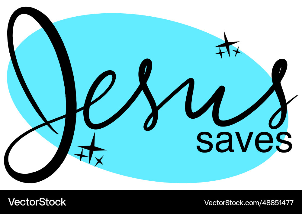Jesus saves lettering in retro style Royalty Free Vector