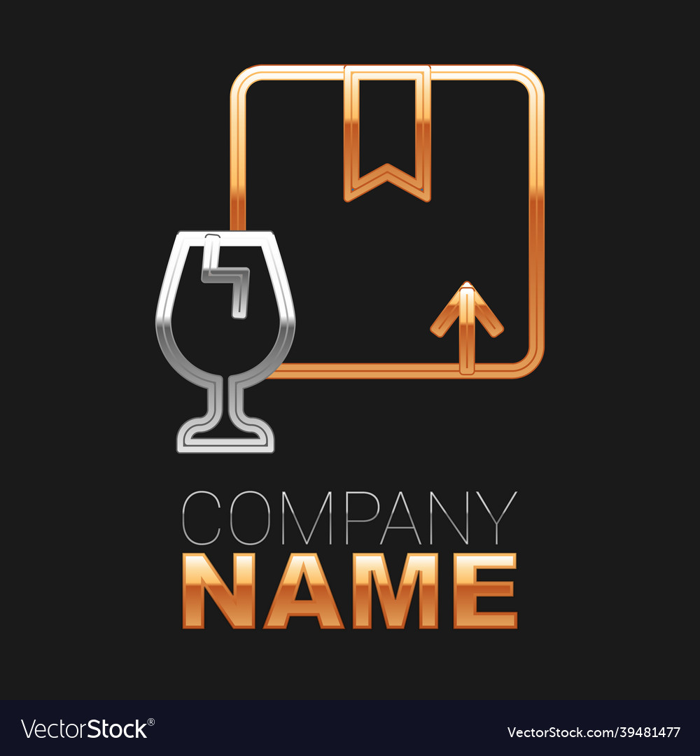 Line delivery package box with fragile content Vector Image