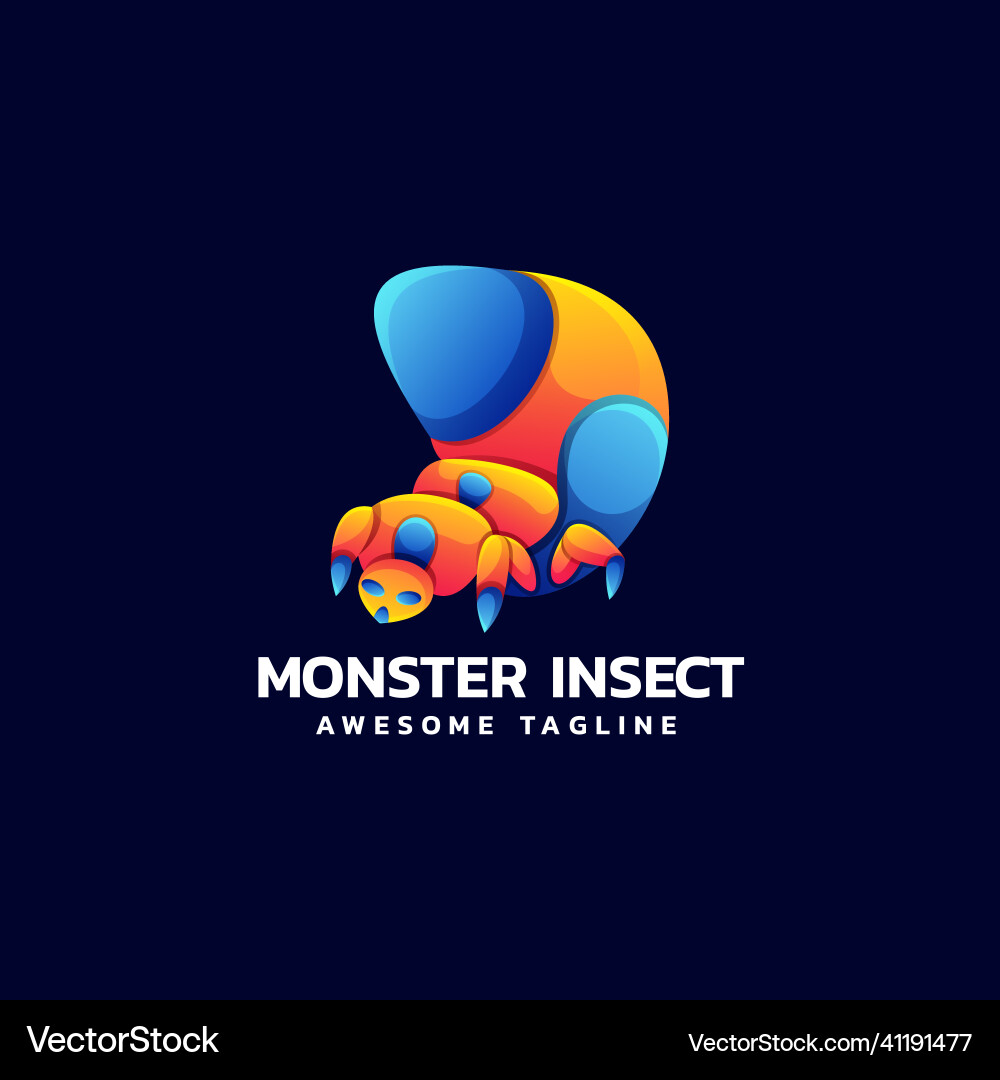 Logo monster insect gradient colorful style Vector Image