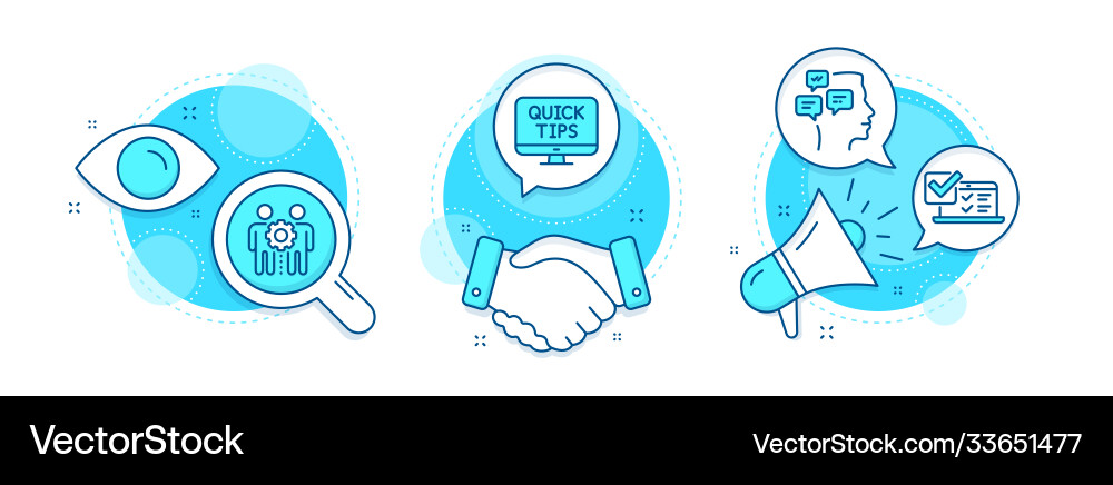 Messages employees teamwork and online survey Vector Image