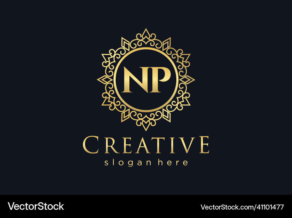 Np initial letter luxury calligraphic feminine Vector Image