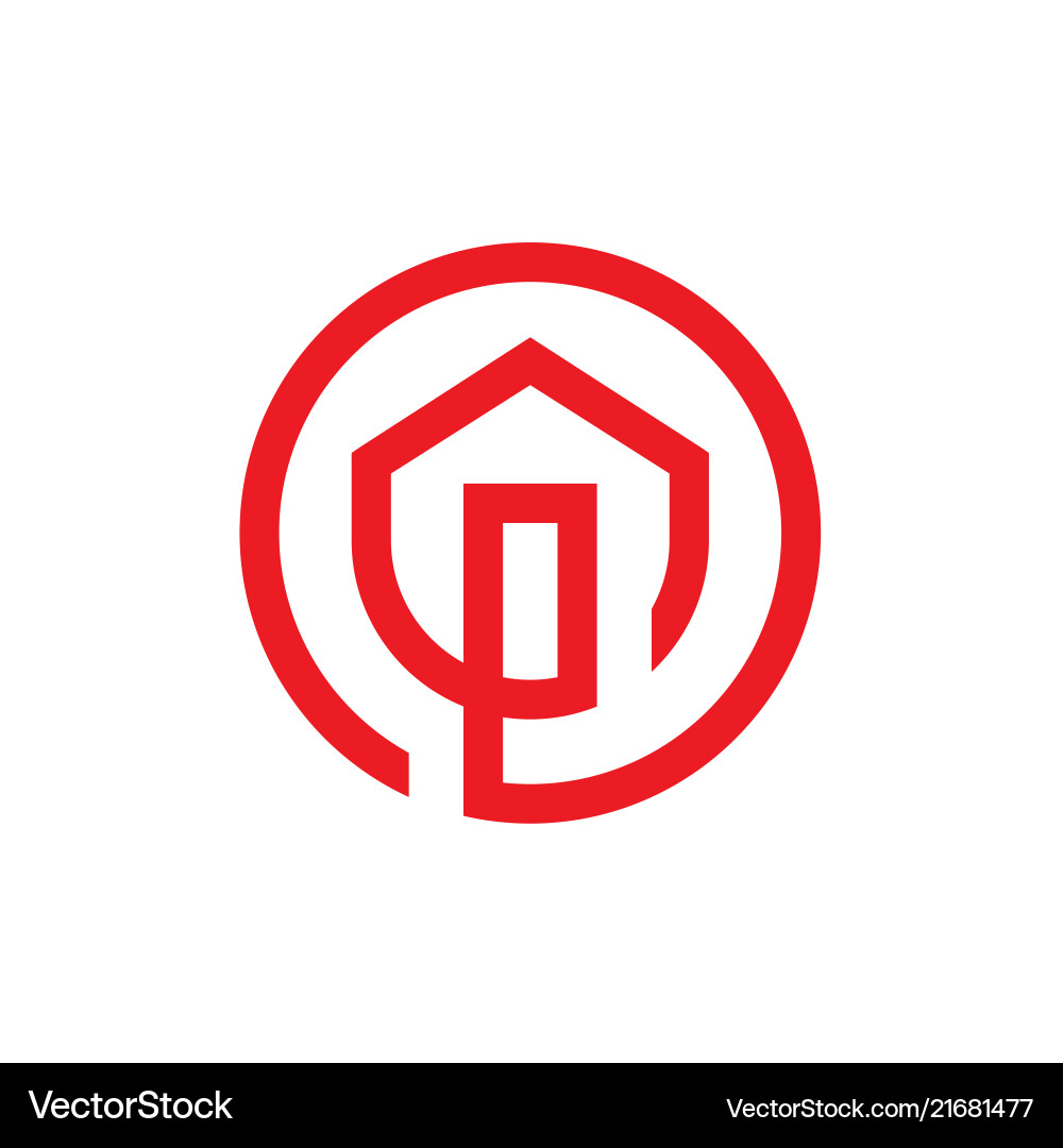 One line art home icon or logo Royalty Free Vector Image