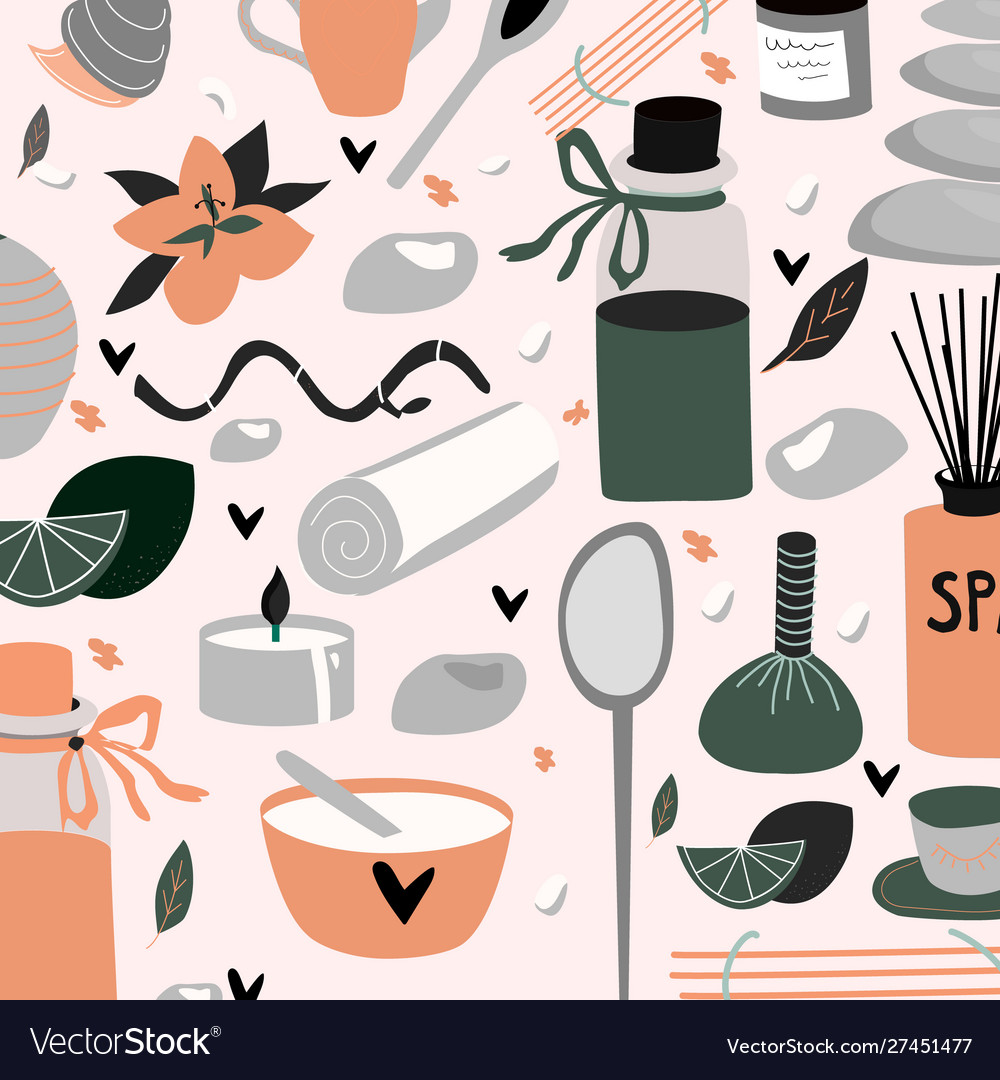 Pattern doodle isolated elements for spa Vector Image