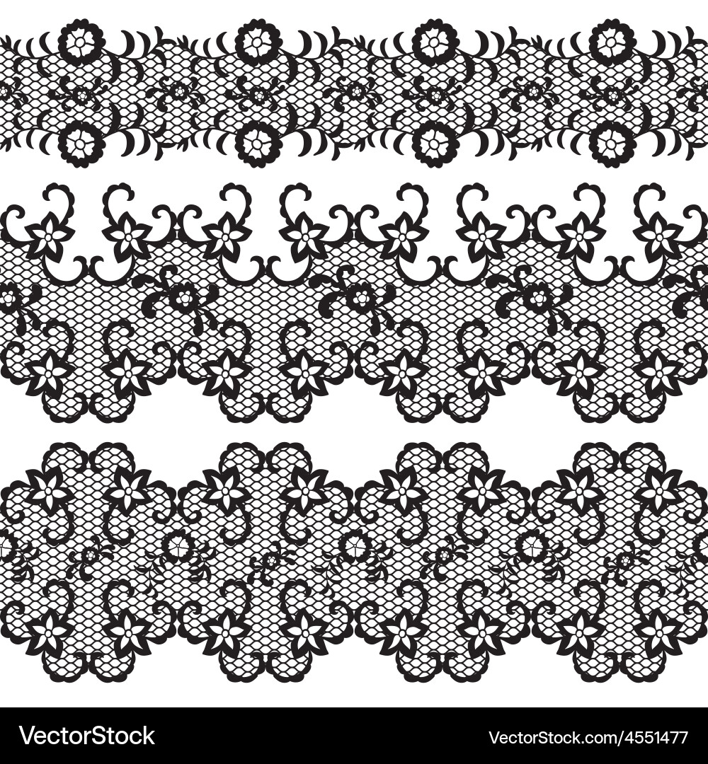 Set of beautiful lace trims Royalty Free Vector Image