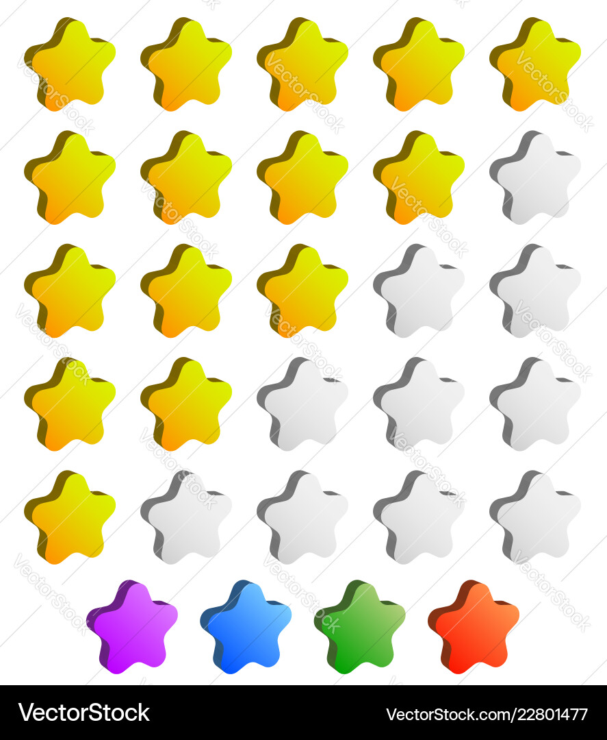Star rating graphic element for valuation review Vector Image