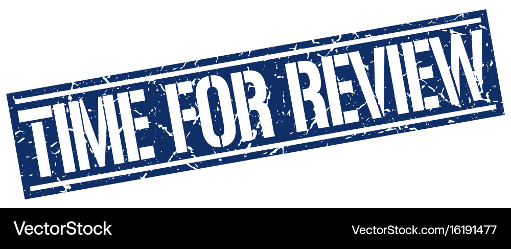 Time for review square grunge stamp Royalty Free Vector