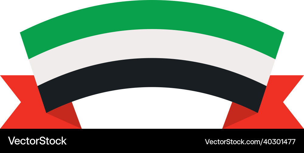 United arab emirates ribbon Royalty Free Vector Image