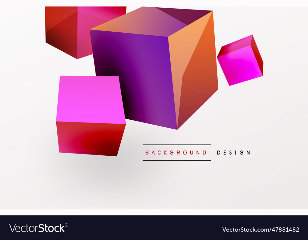 3d cubes abstract background composition Vector Image