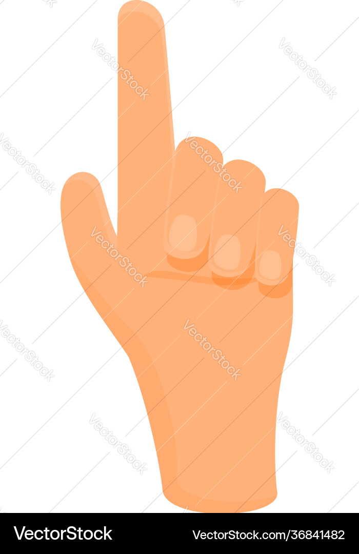 Attention hand gesture icon cartoon style Vector Image