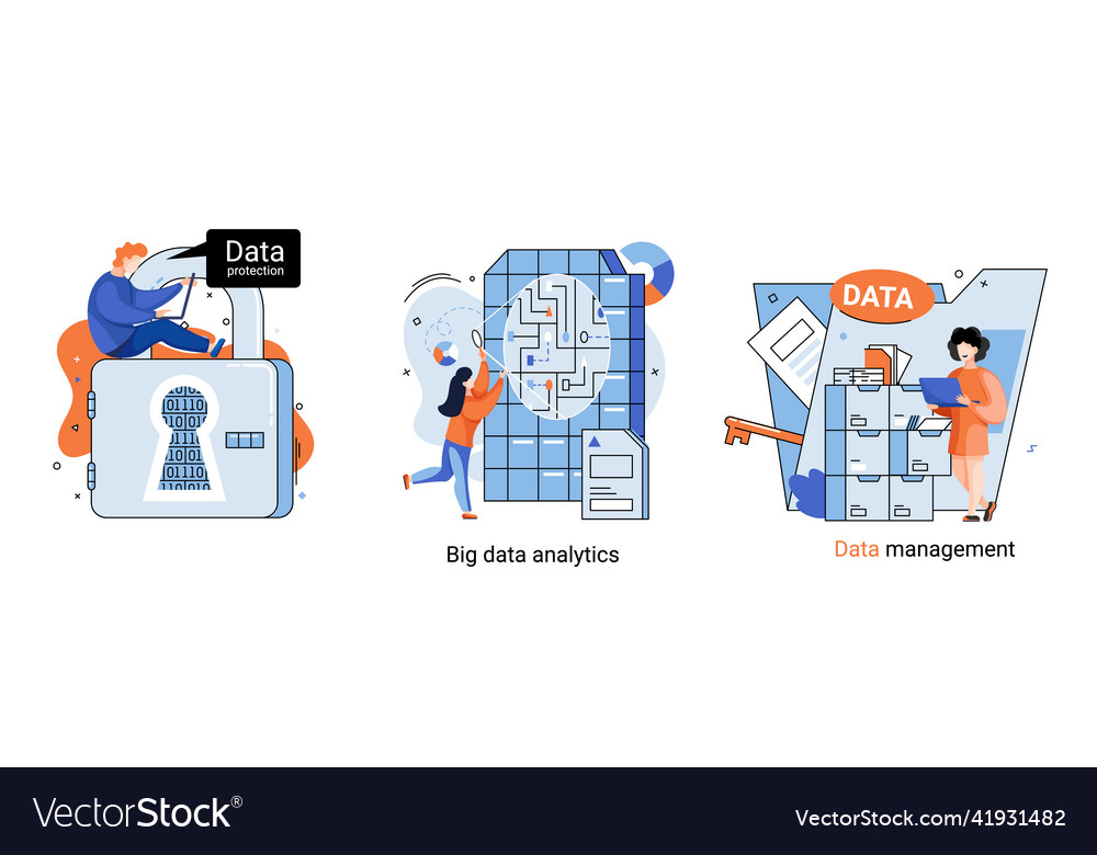 Big data analytics platform data management Vector Image