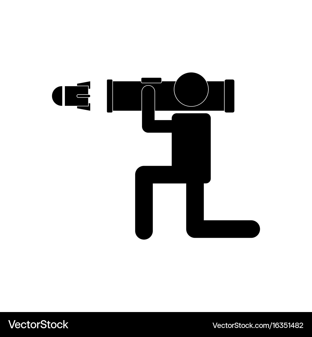 Black icon on white background anti tank rocket Vector Image