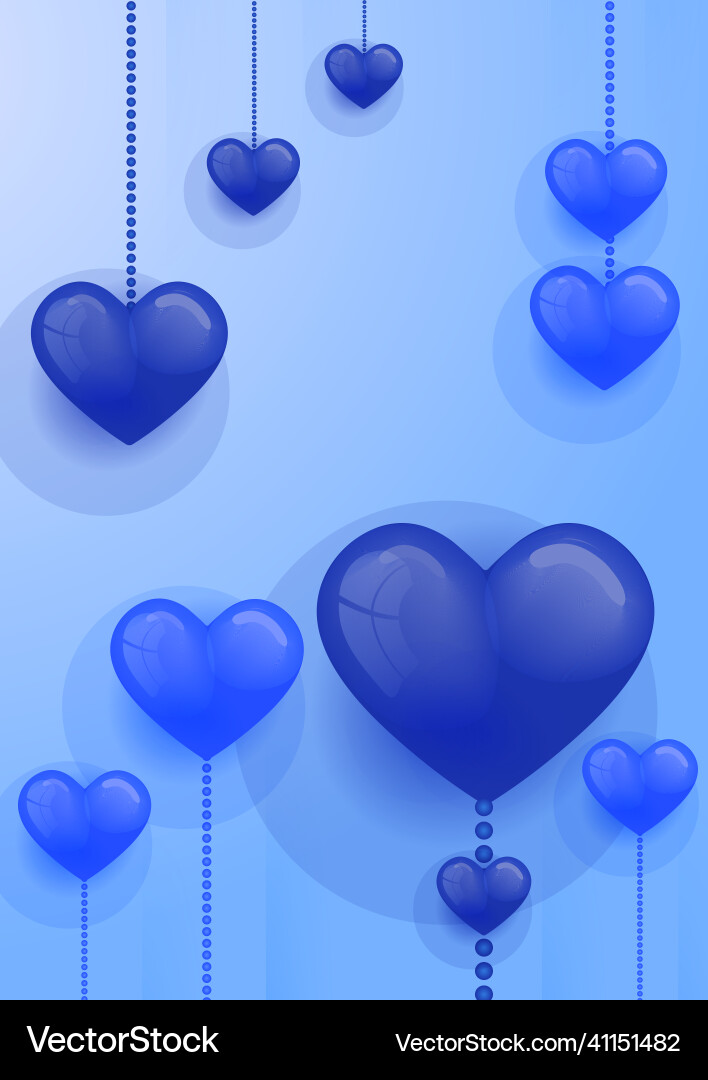 Blue universal love valentine background design Vector Image