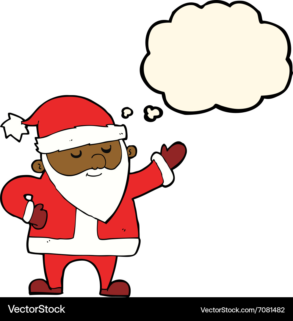 Cartoon santa claus with thought bubble Royalty Free Vector