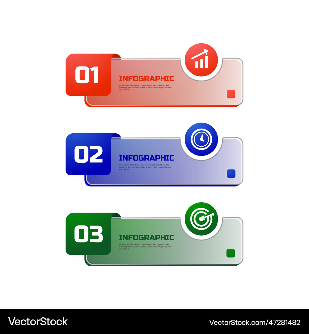 Colorful glassmorphism data infographic element Vector Image