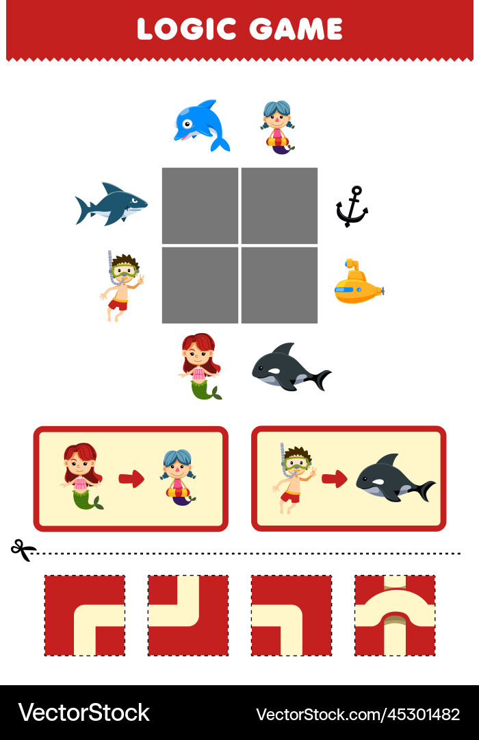 Education game for children logic puzzle build Vector Image