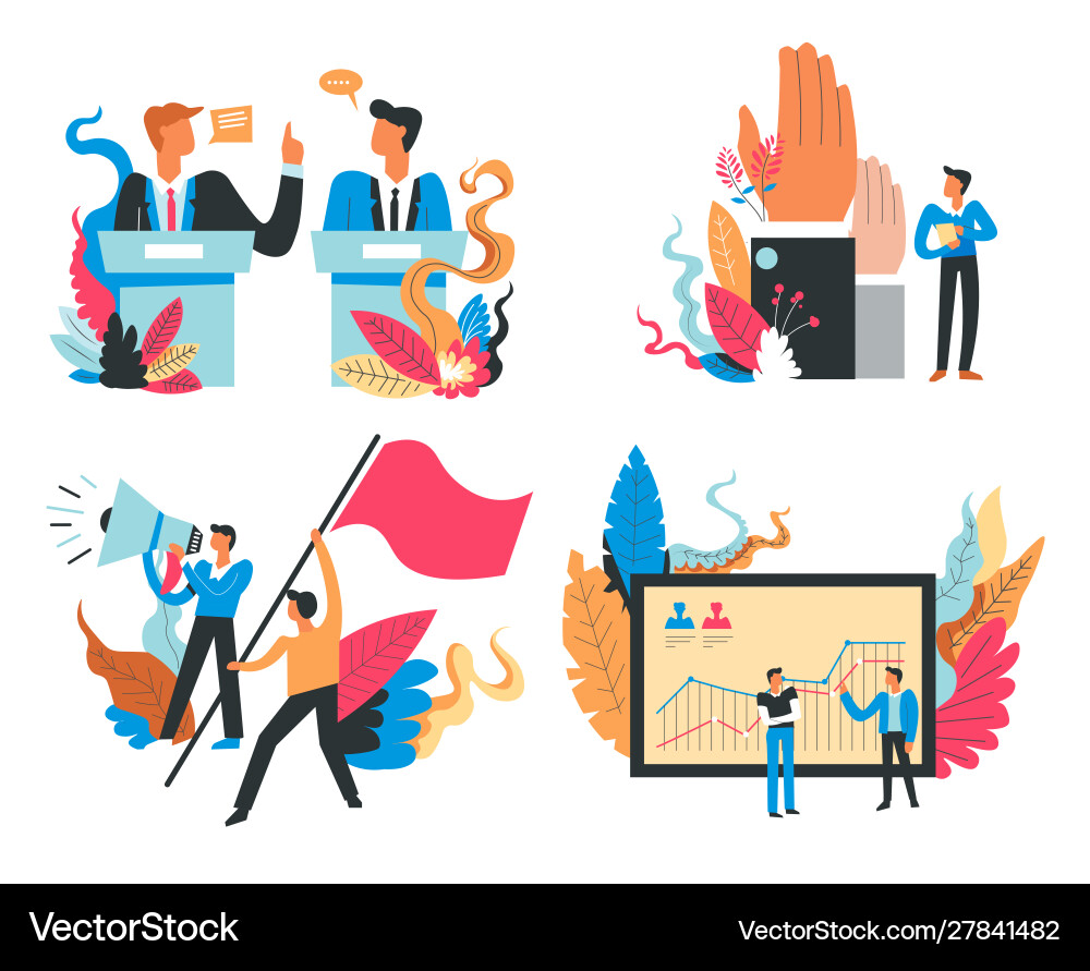 Elections and political campaigns voting Vector Image