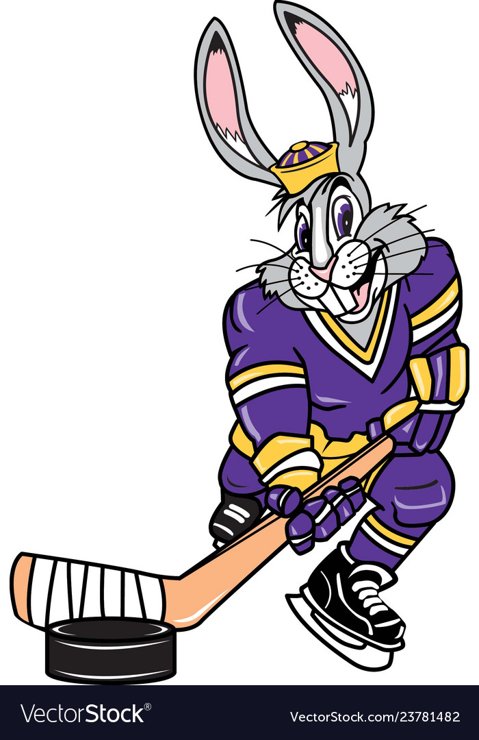 Jack rabbit sports hockey logo mascot Royalty Free Vector Jack rabbit sports hockey logo mascot Royalty Free Vector