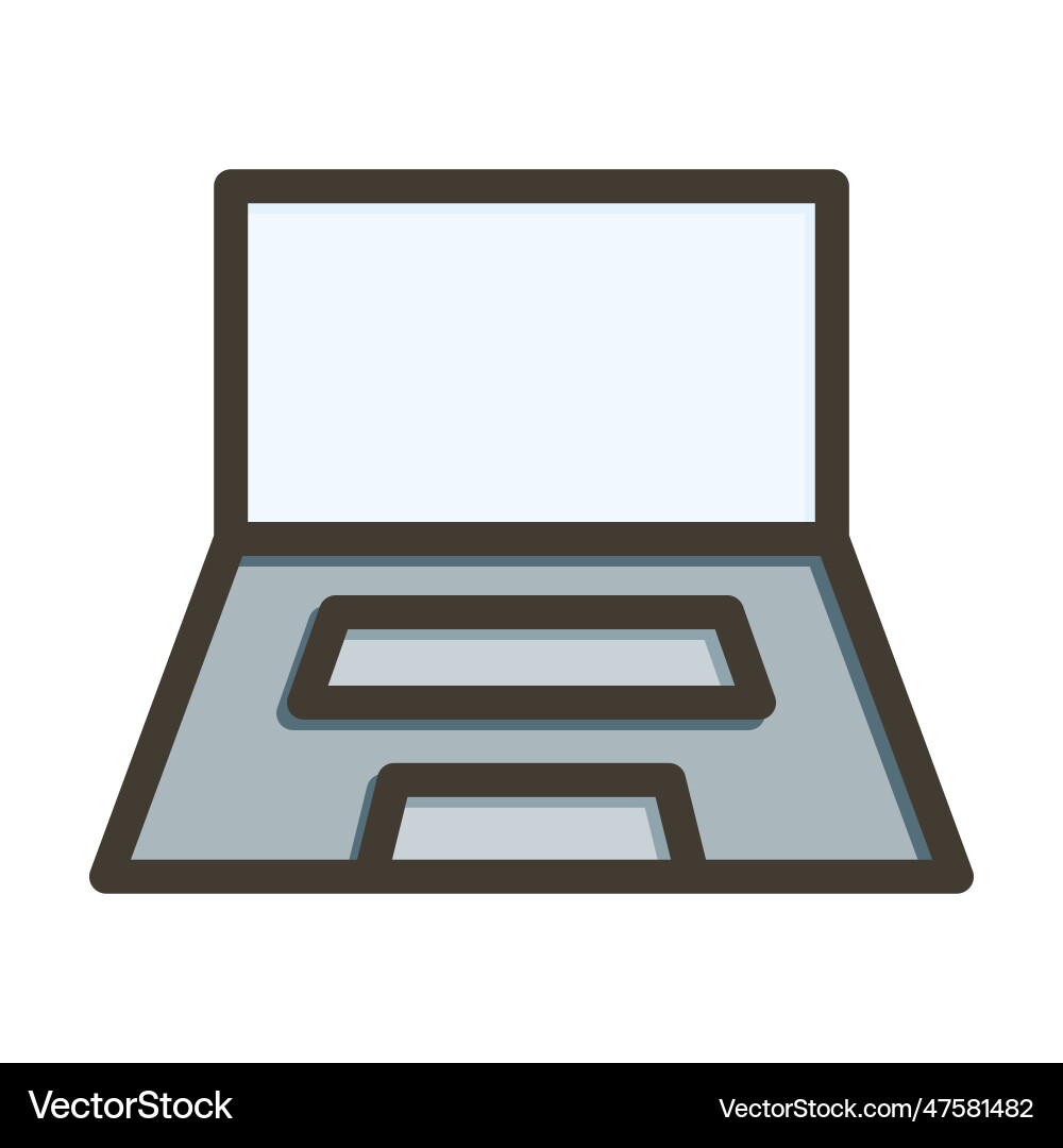 Laptop thick line filled colors for personal Vector Image