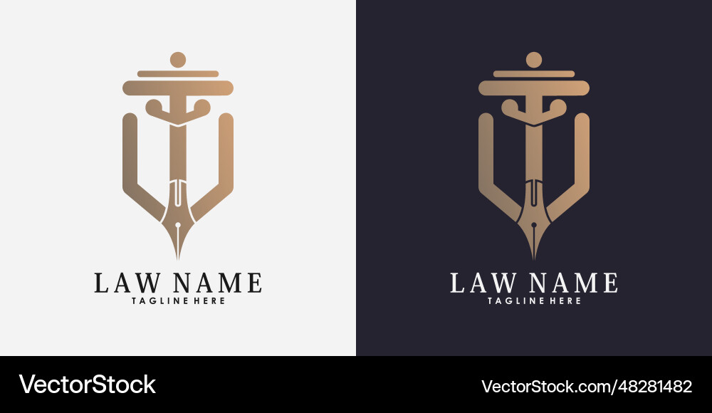 Lawyer logo design with letter y creative concept Vector Image