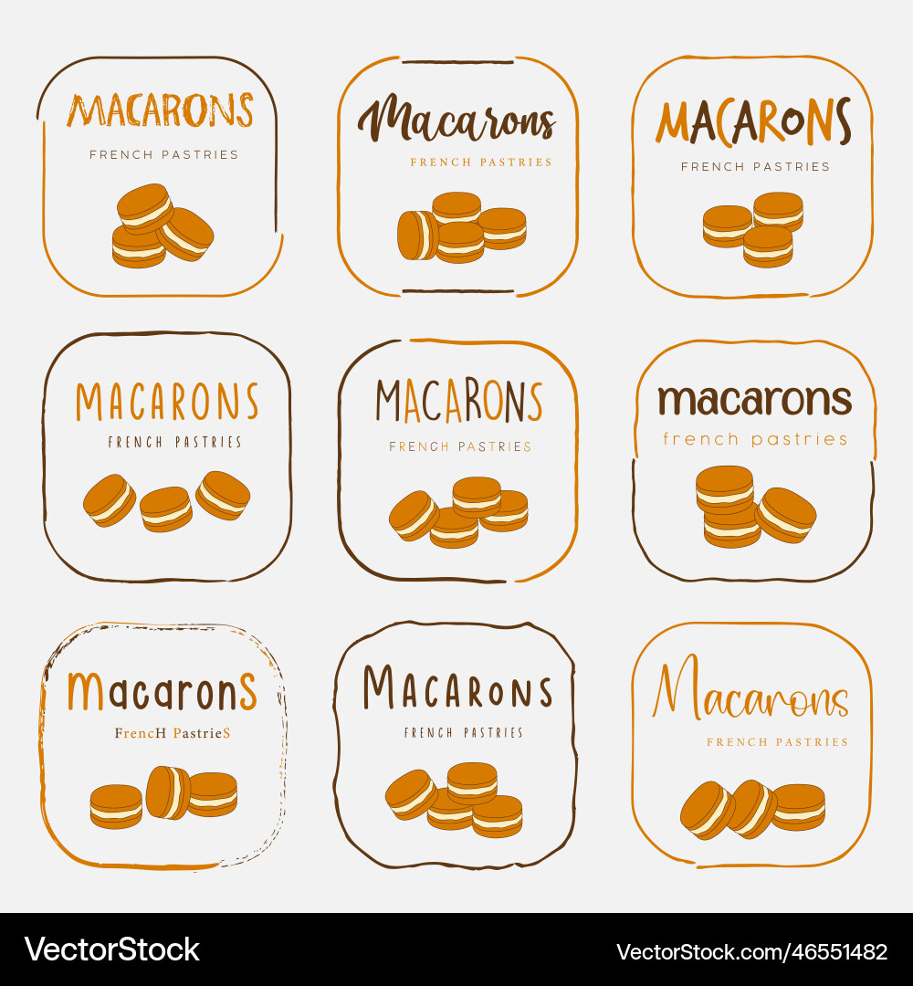 Macaron stickers bullet journal stickers design Vector Image