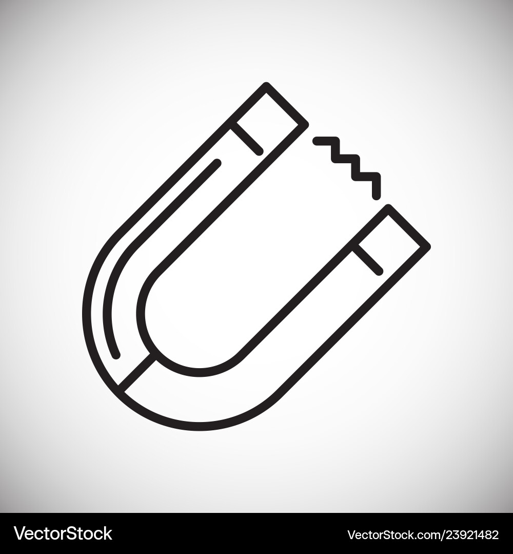 Magnet line icon on white background for graphic Vector Image